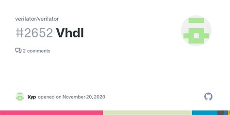 vhdl · issue 2652 · verilator verilator · github