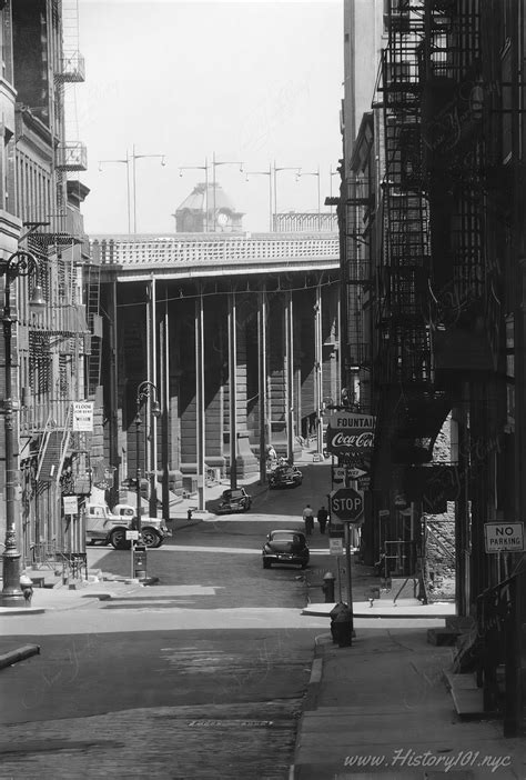 Brooklyn Bridge Overpass Nyc In 1956
