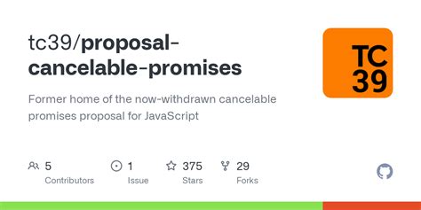 Github Tc39proposal Cancelable Promises Former Home Of The Now