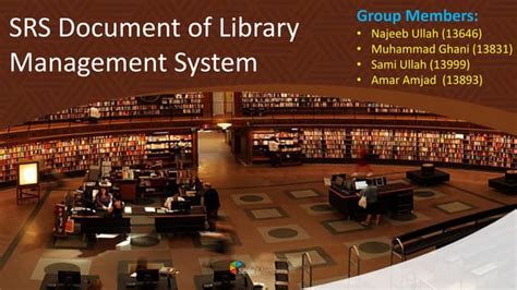 Software Requirement And Specification Document For Library Management System Pptx