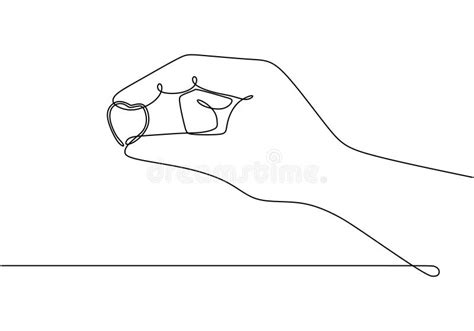 Hand Hold Money Coin Continuous Line Drawing Money Saving Investment