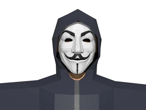 3d Model Low Poly Hacker Anonymous Low Poly 3d Rigged Model Cartoon Vr