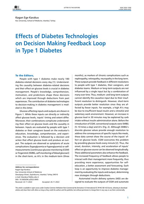 Pdf Effects Of Diabetes Technologies On Decision Making Feedback Loop