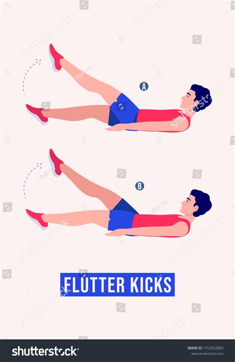 Men Doing Flutter Kicks Exercise Men Stock Vector Royalty Free Shutterstock