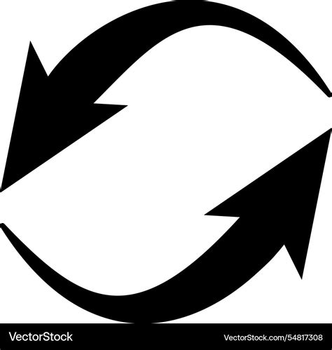 Two Curved Black Arrows Rotating Clockwise Create Vector Image