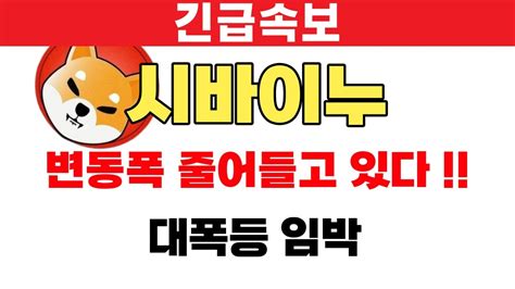 시바이누 SHIB 변동폭이 줄어들고 있습니다 이제 대폭등 신호가 왔네요 YouTube
