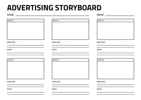 Simple Video Advertising Storyboard Template Advertising Planning
