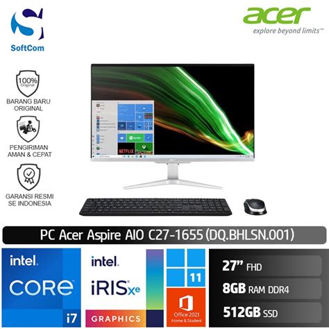 Jual Pc Acer Aspire Aio C I G Gb Gb Ssd W Shopee Indonesia