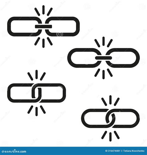 Broken Chain Links Vector Separation Concept Disconnection Symbols Freedom Metaphor