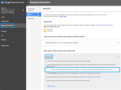 The Ways You Can Claim And Verify Your Website Using Google Merchant Center Tutorial
