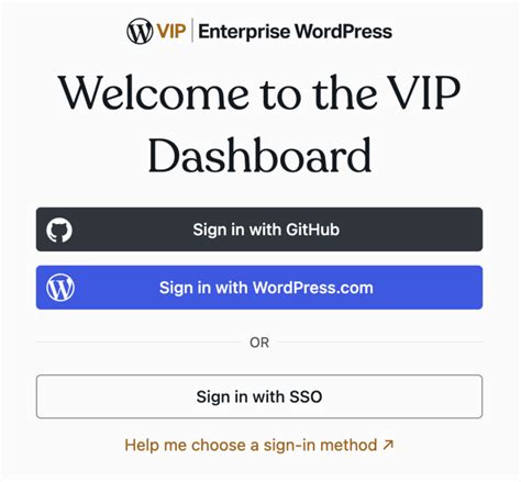 Sign In To The Vip Dashboard With · Wordpress Vip