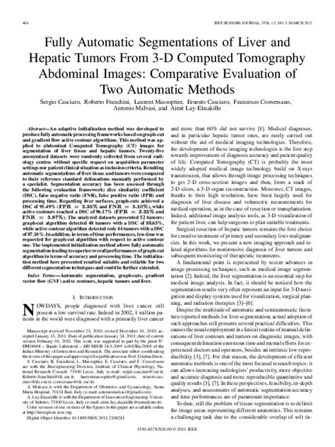 Pdf Fully Automatic Segmentations Of Liver And Hepatic Tumors From 3 D Computed Tomography