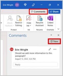 How To Use Comments In Microsoft Word Modern Comments
