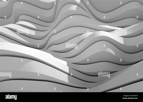Abstract Digital Graphic Background White Wavy Parametric Structure Installation 3d Rendering
