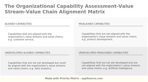Organizational Capability Assessment Value Stream Value Chain Alignment Matrix [free Download]