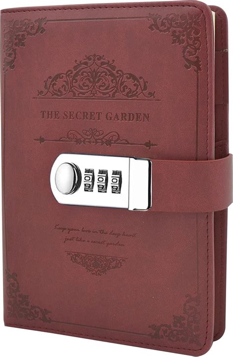 Linyesh Retro Vintage Pu Leather Password Notebook Writing Notebook