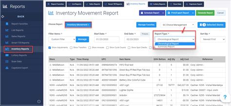 Inventory Movement Report