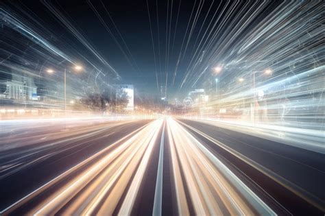 High Speed With Binary Code Numbers On Motion Blurred Path Or Track