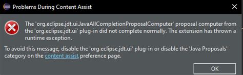 Problems During Content Assist Reclipse