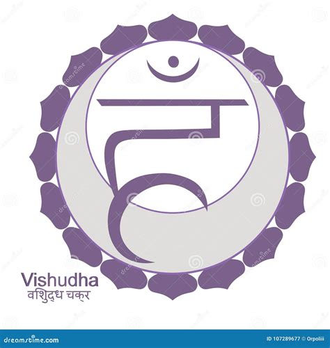 The Indian Of Vishuddha Chakra Vector Illustration Stock Vector