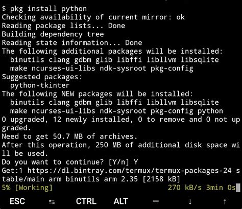 Python For Android Terminal