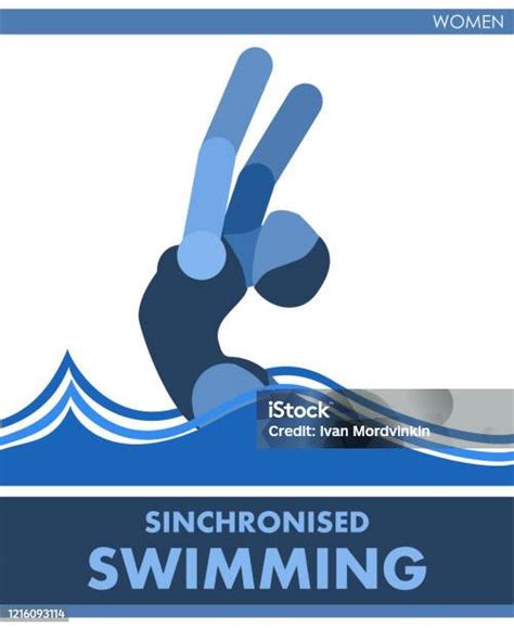 솔로 동기화 수영 스포츠 여성 콘테스트 벡터 아이콘 픽토그램 여름 국제 스포츠 여자는 수영장에서 수영 경쟁의 여성 챔피언십 클럽의 상징 개념에 대한 스톡 벡터 아트 및 기타