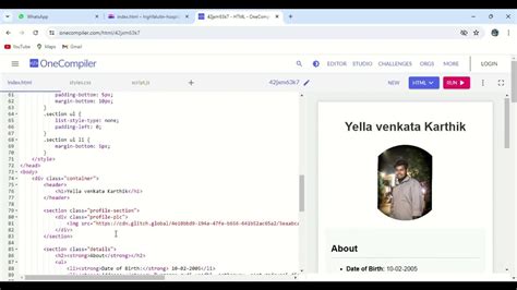 My Resume Using Html And Css Youtube