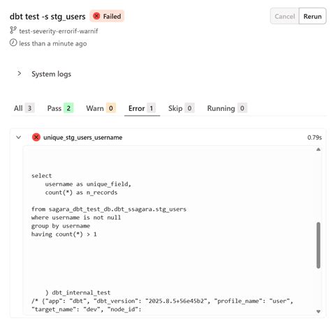 Dbtでテスト失敗時のエラー・警告を切り替えることができるseverity・errorif・warnifの3つのconfigを試してみた