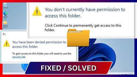 fix you don t currently have permission to access this folder you