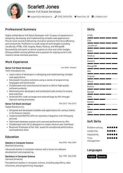 15 Full Stack Engineer Developer Cv Examples For 2024 Free