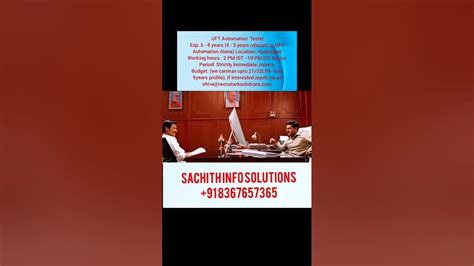 Hiring Uft Automation Tester Uft Automationtesting Testingjobs Youtube