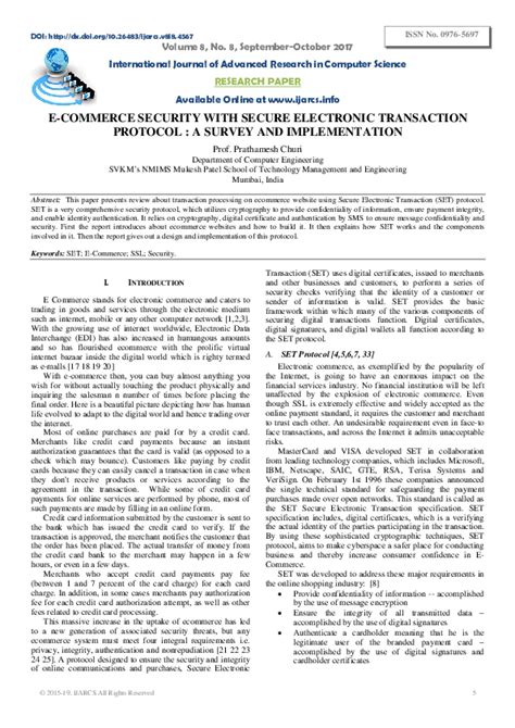 Pdf E Commerce Security With Secure Electronic Transaction Protocol