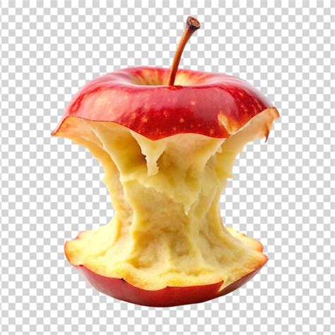 Apple Core Isolated On White Background Premium Ai Generated Psd
