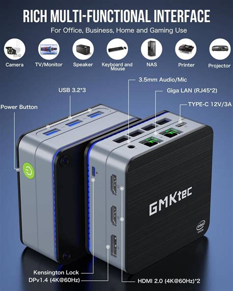Gmktec Desktop Mini Pc Windows Pro Intel N Gb Ddr Gb Ssd Dual Lan Mini Computer