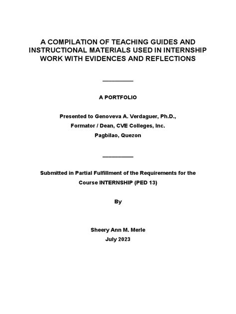 Portfolio Title Page Pdf