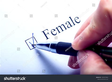Female Checkbox Cross On White Paper Stock Photo 1302037864 Shutterstock