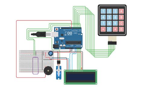 Circuit Design Smart Door Lock System Tinkercad