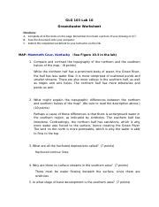 GLG Lab Doc GLG Lab Groundwater Worksheet Directions A Complete All Of The Items