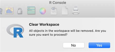 When I Try To Clear The Workspace In R Console It Always Asks Through A Pop Up How Can I