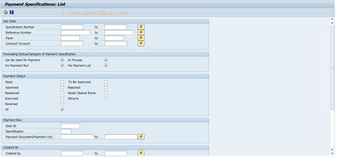 FPAYR SAP Tcode Payment Specifications List FPAYR SAP Tcode Payment Specifications List