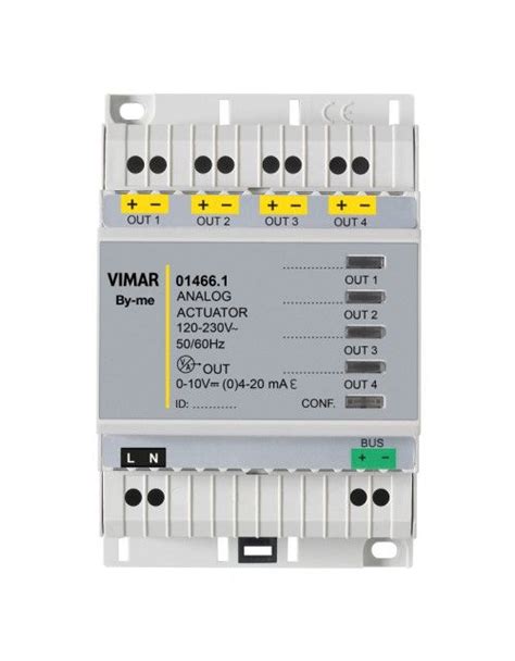 Home Automation Actuator With 4 Analogue Outputs On Vimar 014661 Din