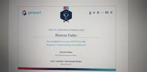 Bhawna Yadav On Linkedin Completed My Beginners In Underwriting Practitioner