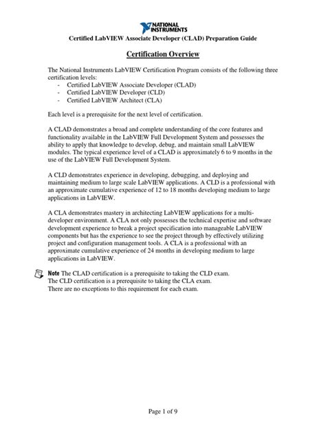 preparing to achieve labview associate developer certification