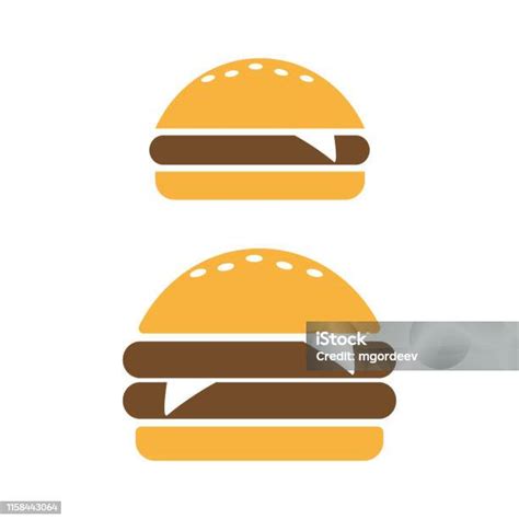 햄버거 아이콘 또는 로고 라인 스타일입니다 패스트 푸드 아이콘입니다 버거 벡터 실루엣 건강한 식생활에 대한 스톡 벡터 아트 및 기타 이미지 건강한 식생활 고기 깨