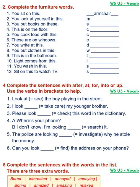 Think A1 Unit 5 Exercise Pdf Language Arts And Discipline