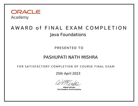 Pashupati Nath Mishra On Linkedin Oracle Oracleacademy Java Certification