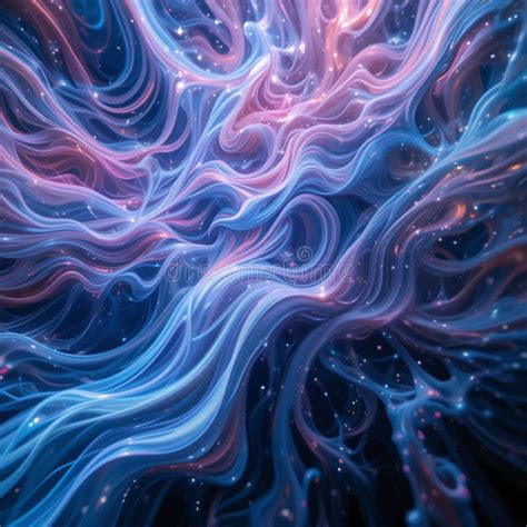 Surreal Motion Of Liquid Light Flowing In Rhythmic Patterns Stock Illustration Illustration Of