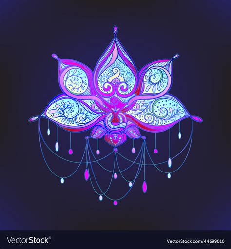 Decorative Lotus Flower Yoga And Ayurveda Symbol Vector Image