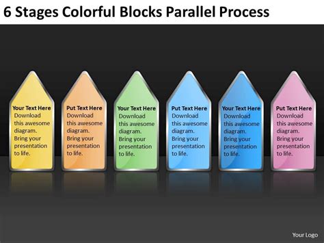 Business Flow Chart Blocks Parallel Process Powerpoint Templates PPT
