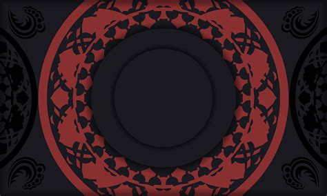 그리스 패턴엽서 디자인 고급스러운 장식과 텍스트와 로고를 위한 장소가 있는 블랙 레드 배너 0명에 대한 스톡 벡터 아트 및 기타